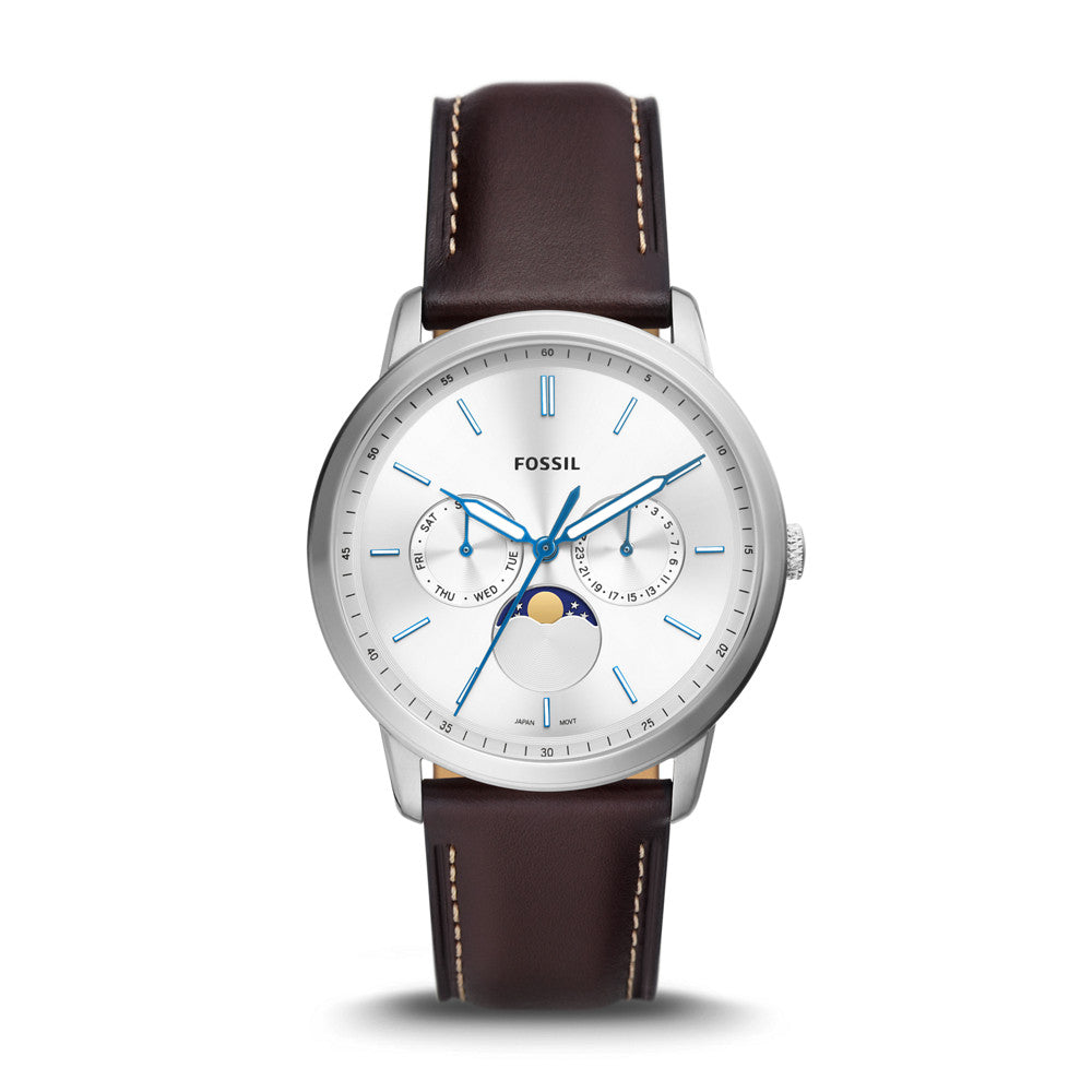 Neutra Moonphase Multifunction Brown Leather Watch FS5905 – Fossil ...