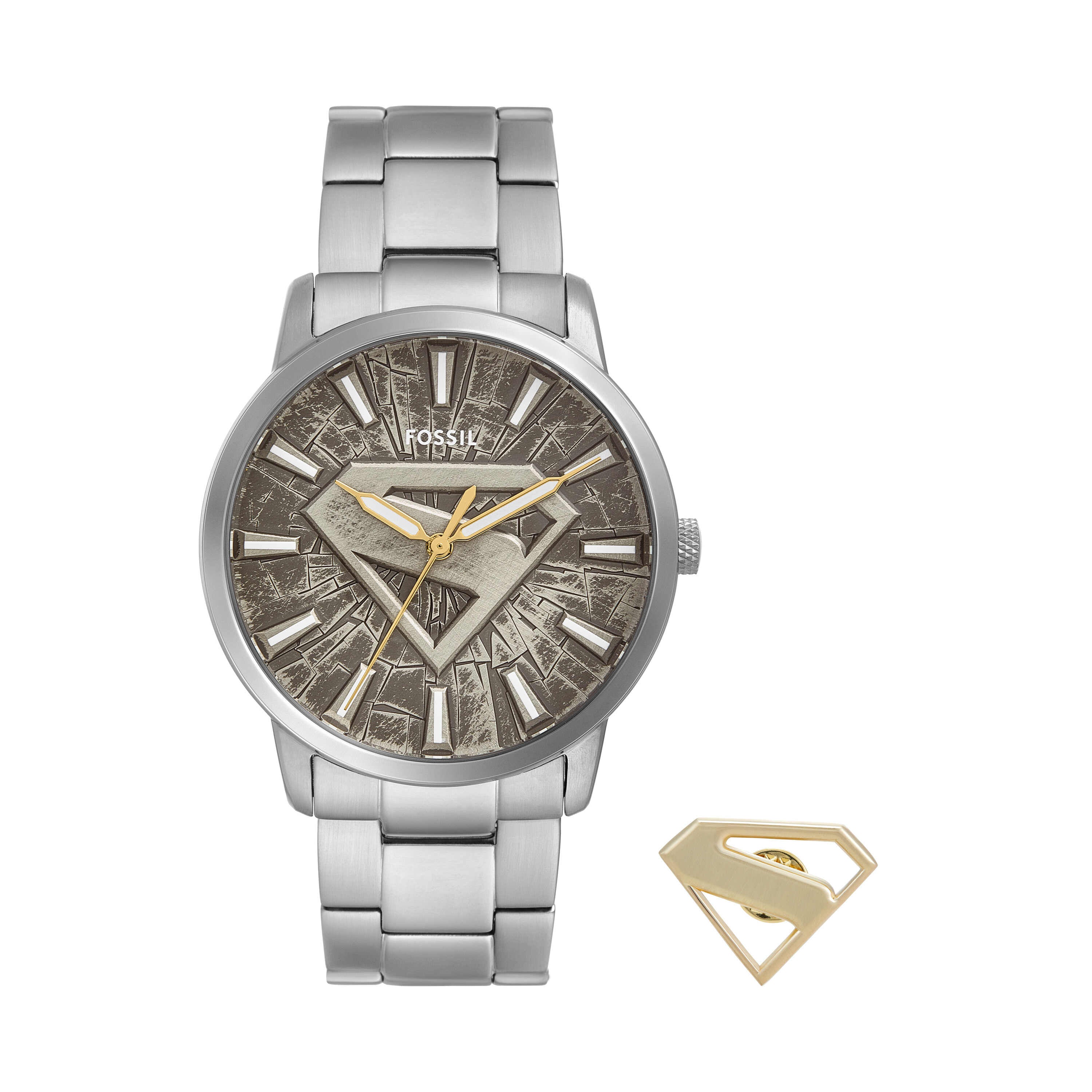 Superman Silver Tone Analogue Watch Set LE1207SET – Fossil - Hong Kong ...
